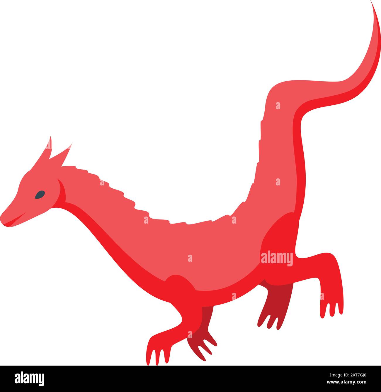 Red fantasy dragon walking from a side view Stock Vector Image & Art ...