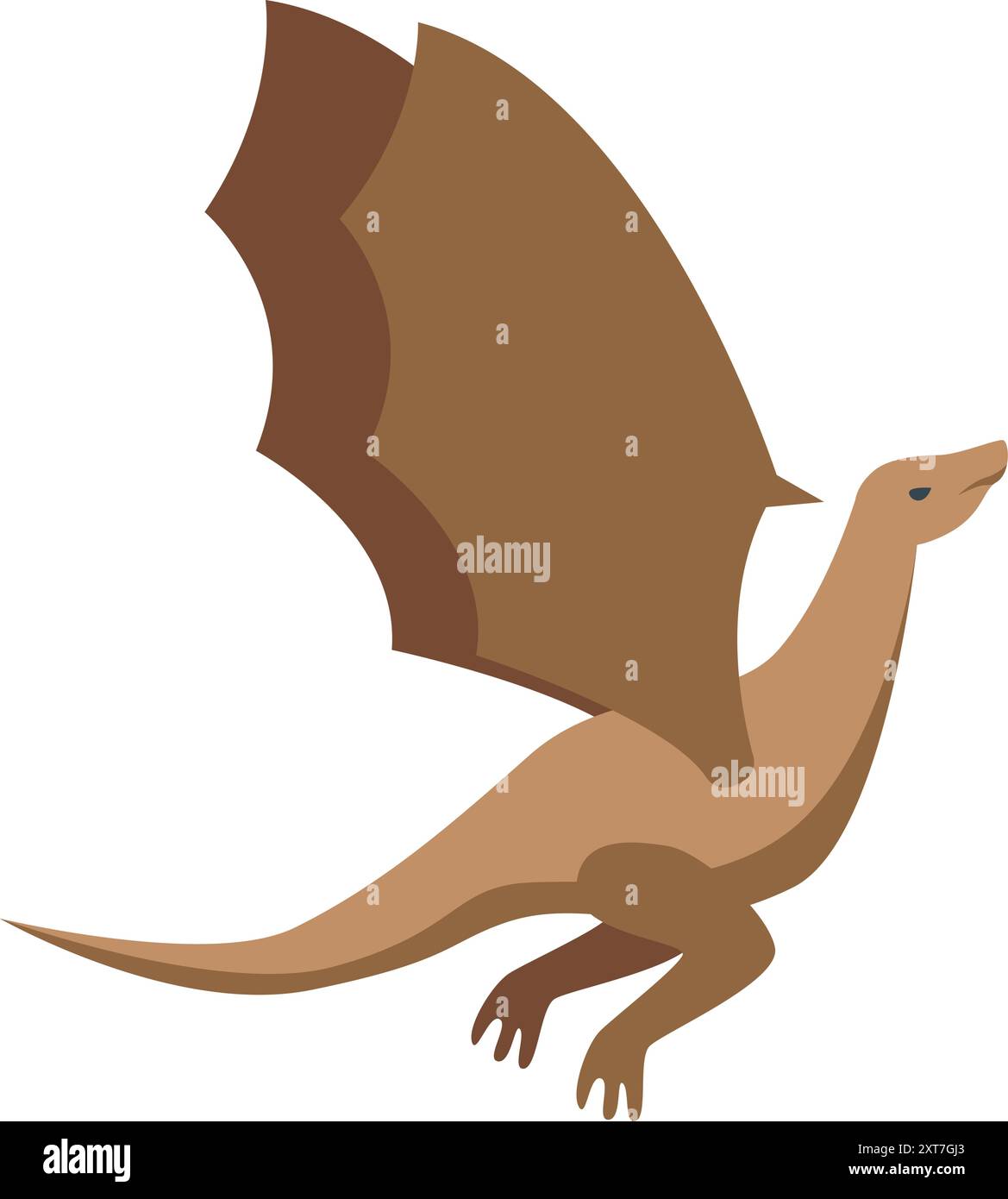 Brown dragon spreading its wings while flying in the air Stock Vector ...