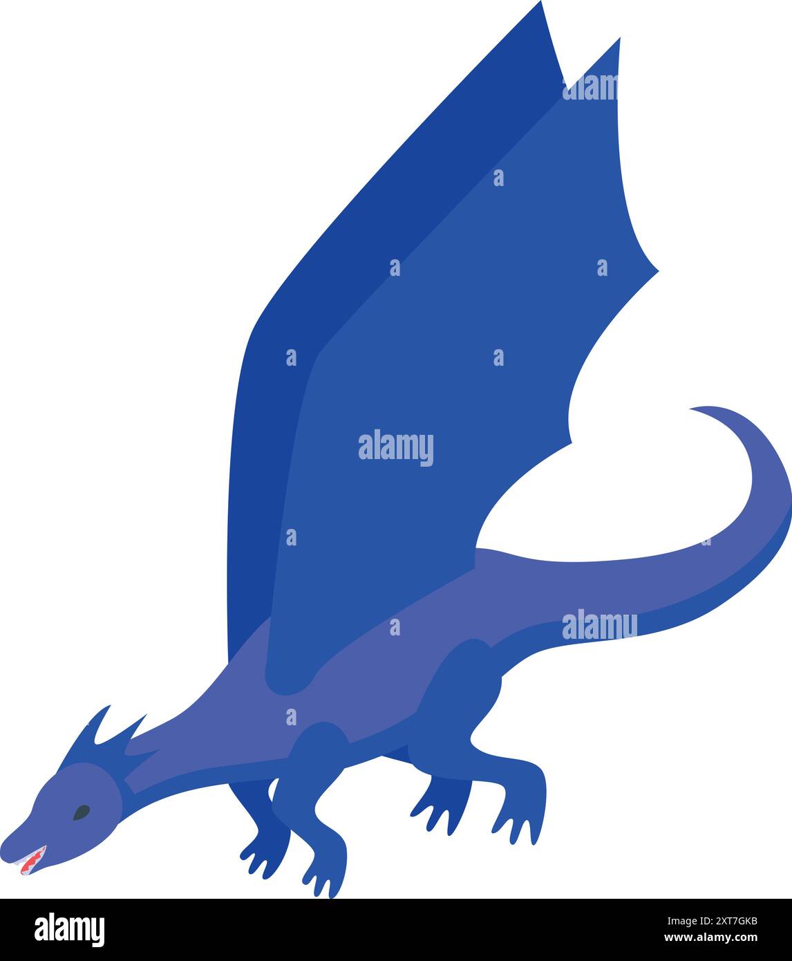 Blue Dragon Spreading Its Wings While Flying Isometrically Stock Vector Image And Art Alamy