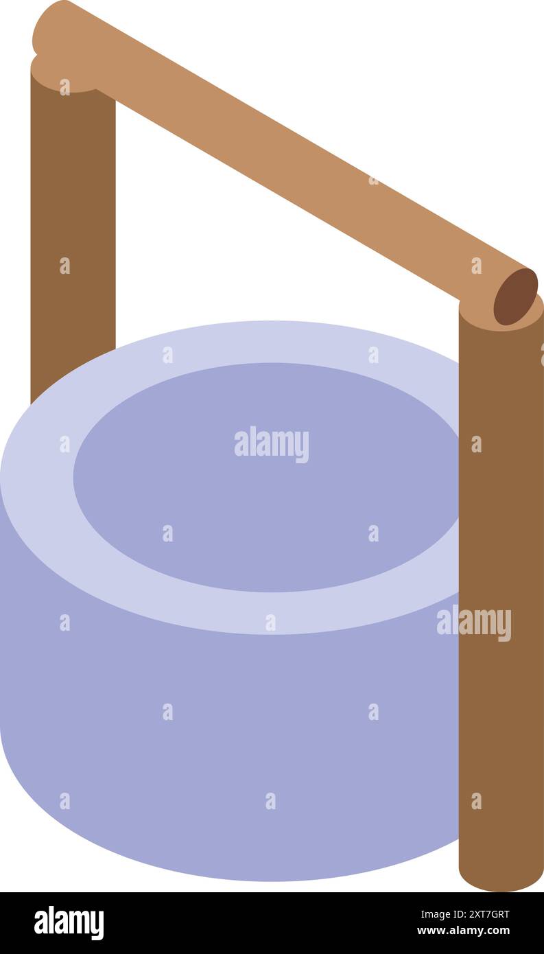 Water well isometric with wooden handle for getting water Stock Vector ...