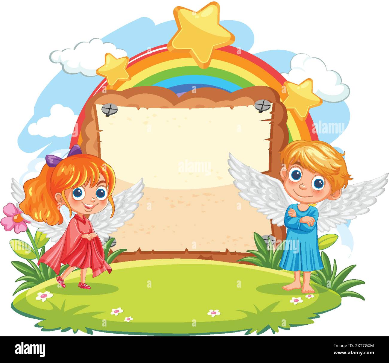 Two cute children play Stock Vector Images - Alamy