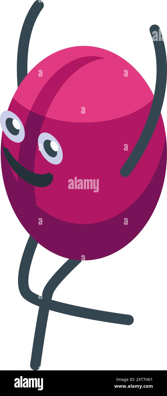 Happy pill capsule character standing on one leg, great design for any ...