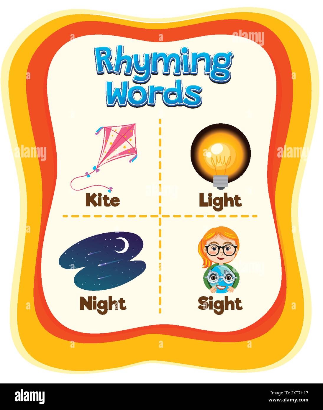 Illustration of rhyming words with images Stock Vector Image & Art - Alamy