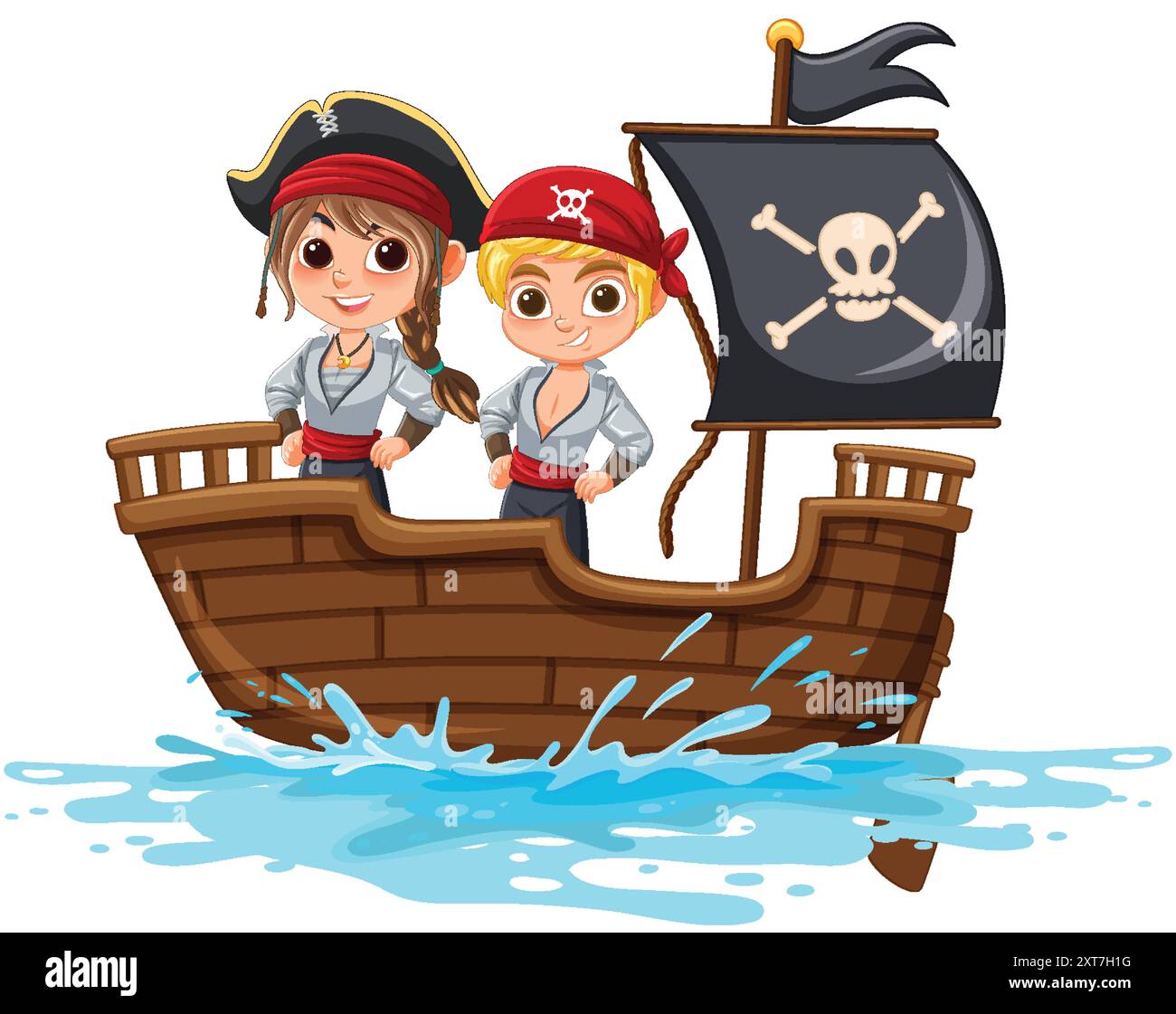 Skull crossbones flag waves Stock Vector Images - Alamy