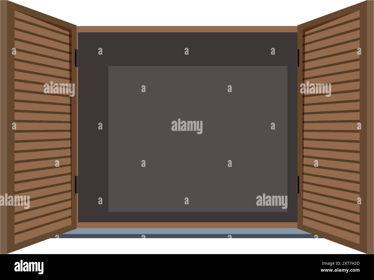 Open window with wooden shutters illustration Stock Vector Image & Art ...