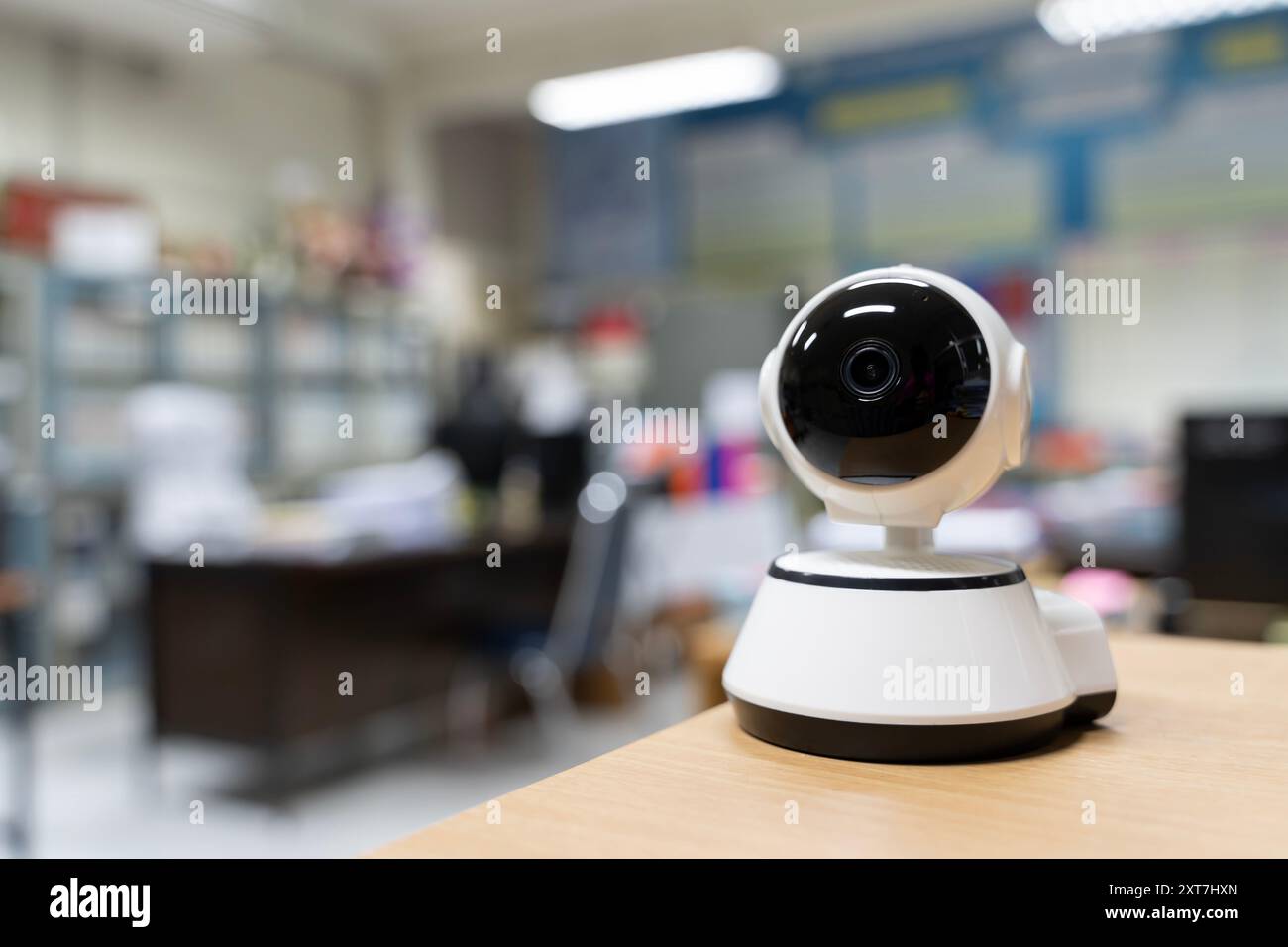 cctv dome surveillance security camera in modern office building ...