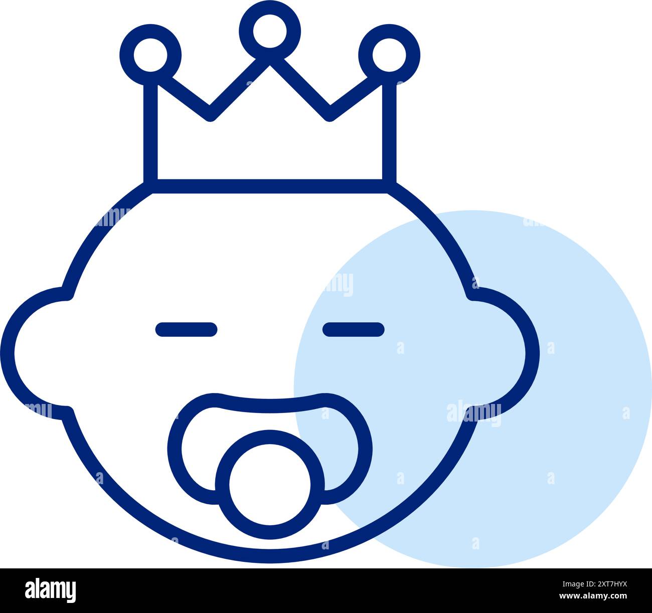 Baby with pacifier wearing crown. Little princess or princess. Pixel ...