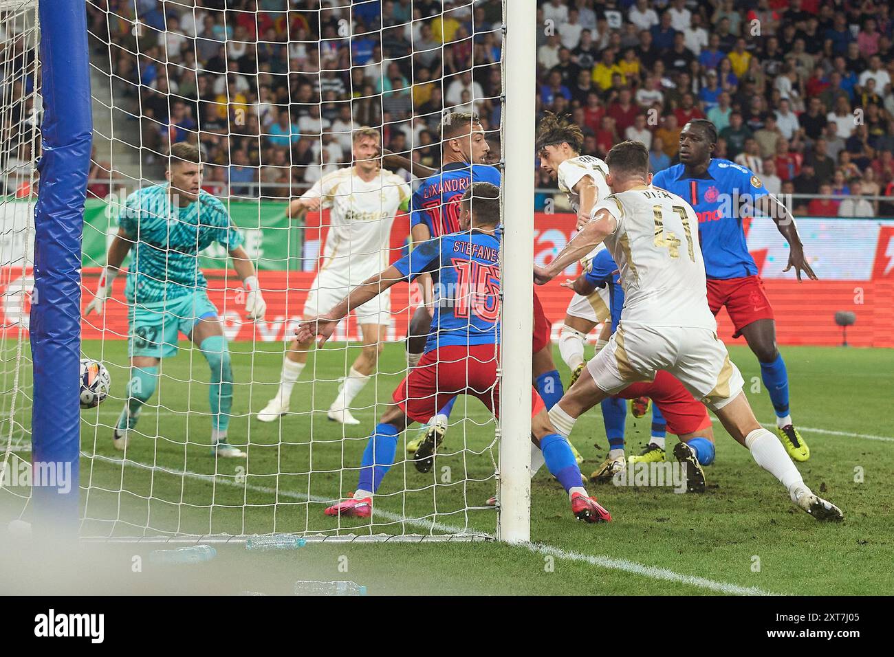Bucharest, Romania. 13th Aug, 2024: Veljko Birmancevic of Sparta scores ...