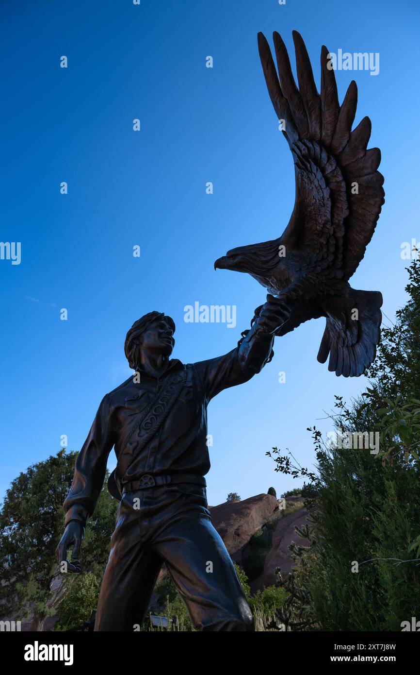 John Denver statue Spirit in Red Rocks park Colorado Jefferson County ...