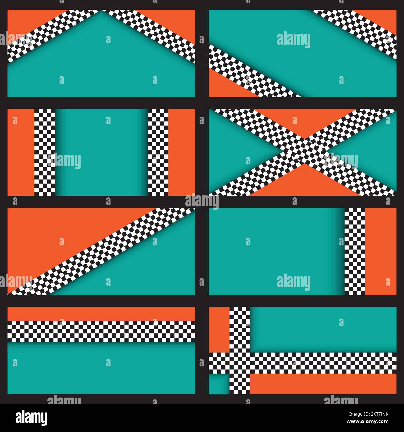 Blue and orange checkered race patterns Stock Vector Image & Art - Alamy