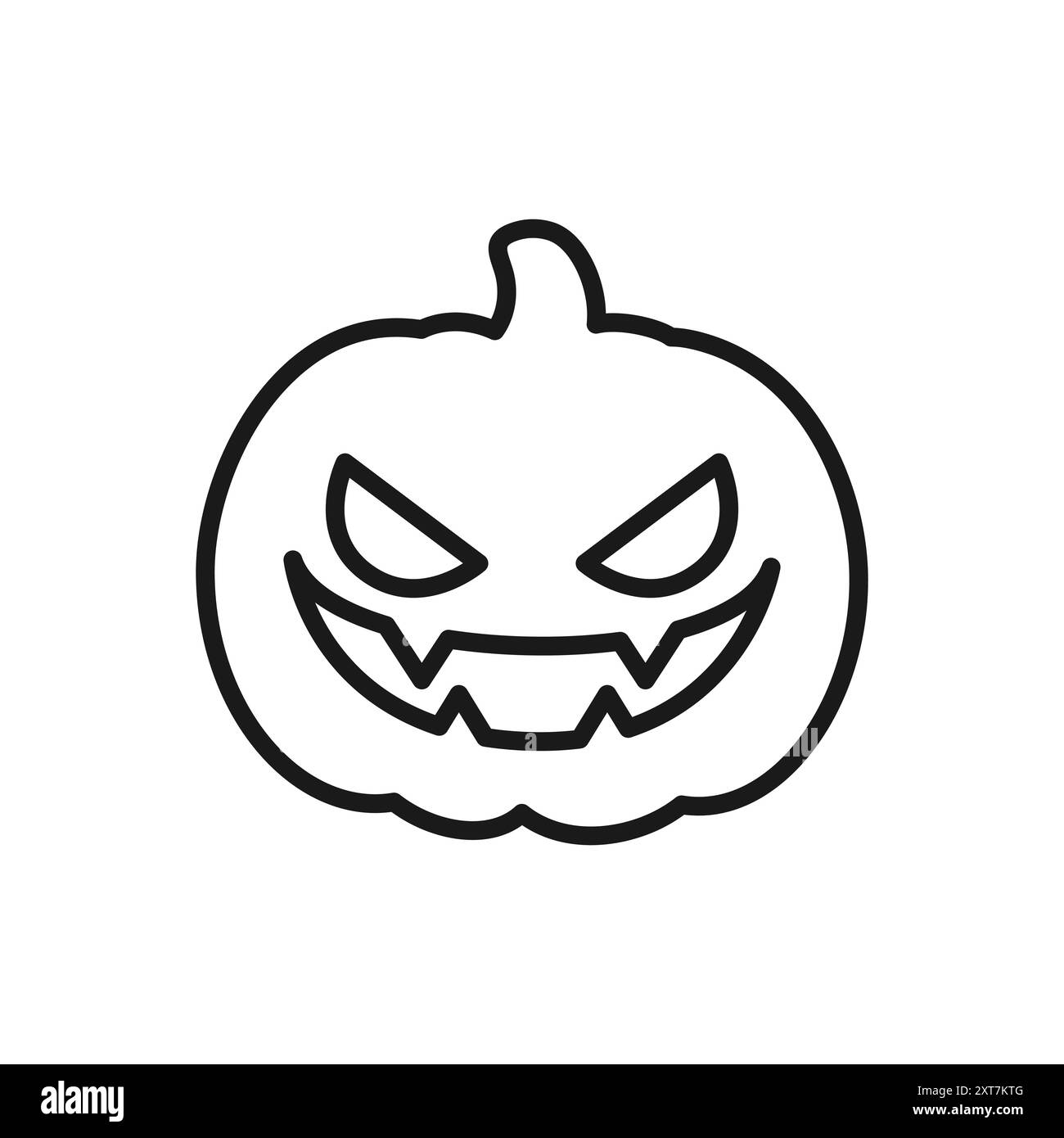 Jack O Lantern Pumpkin line icon, outline vector sign. Halloween Trick ...