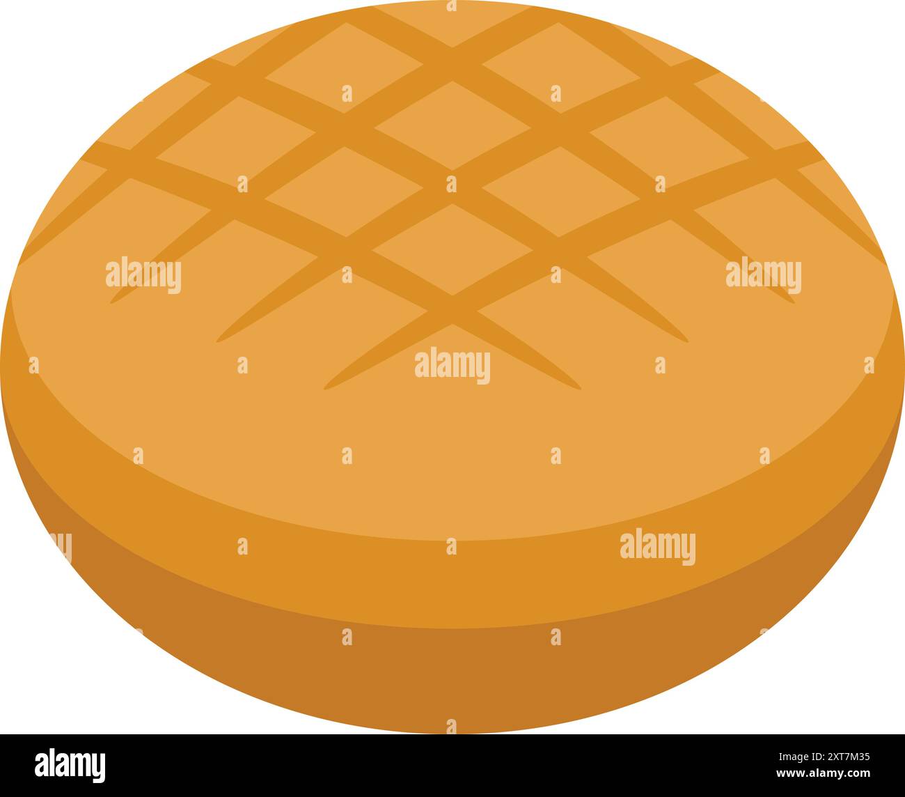 Simple vector illustration of a round loaf of bread with a cross ...