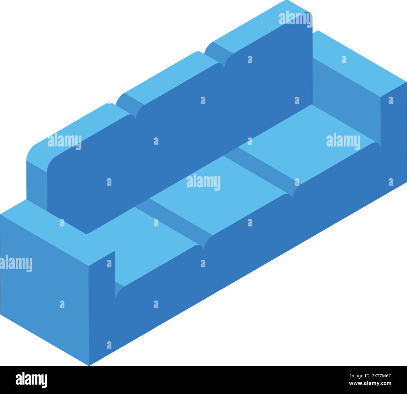 Blue comfortable sofa, isometric style furniture element for room ...