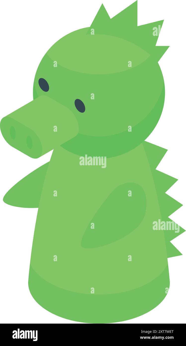 Green dragon hand puppet is posing for a show Stock Vector Image & Art ...