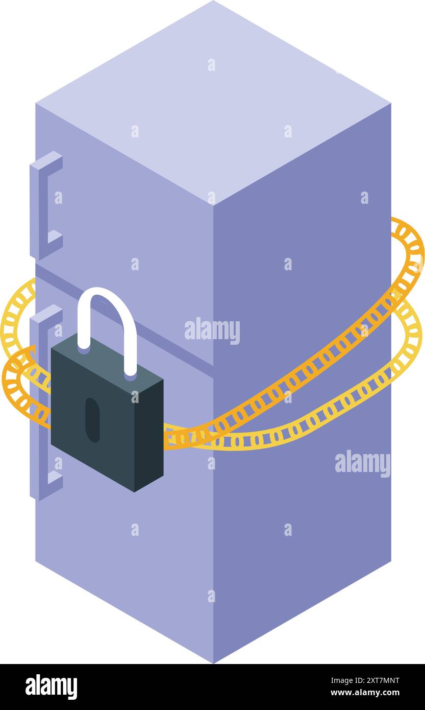 Refrigerator with a chain and a padlock is controlling calories intake ...