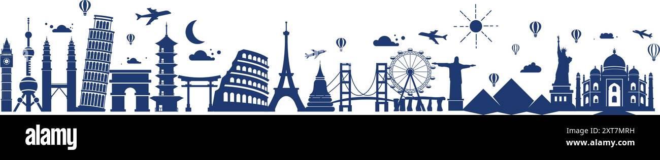 Tour travel around the world illustration design template Stock Vector ...