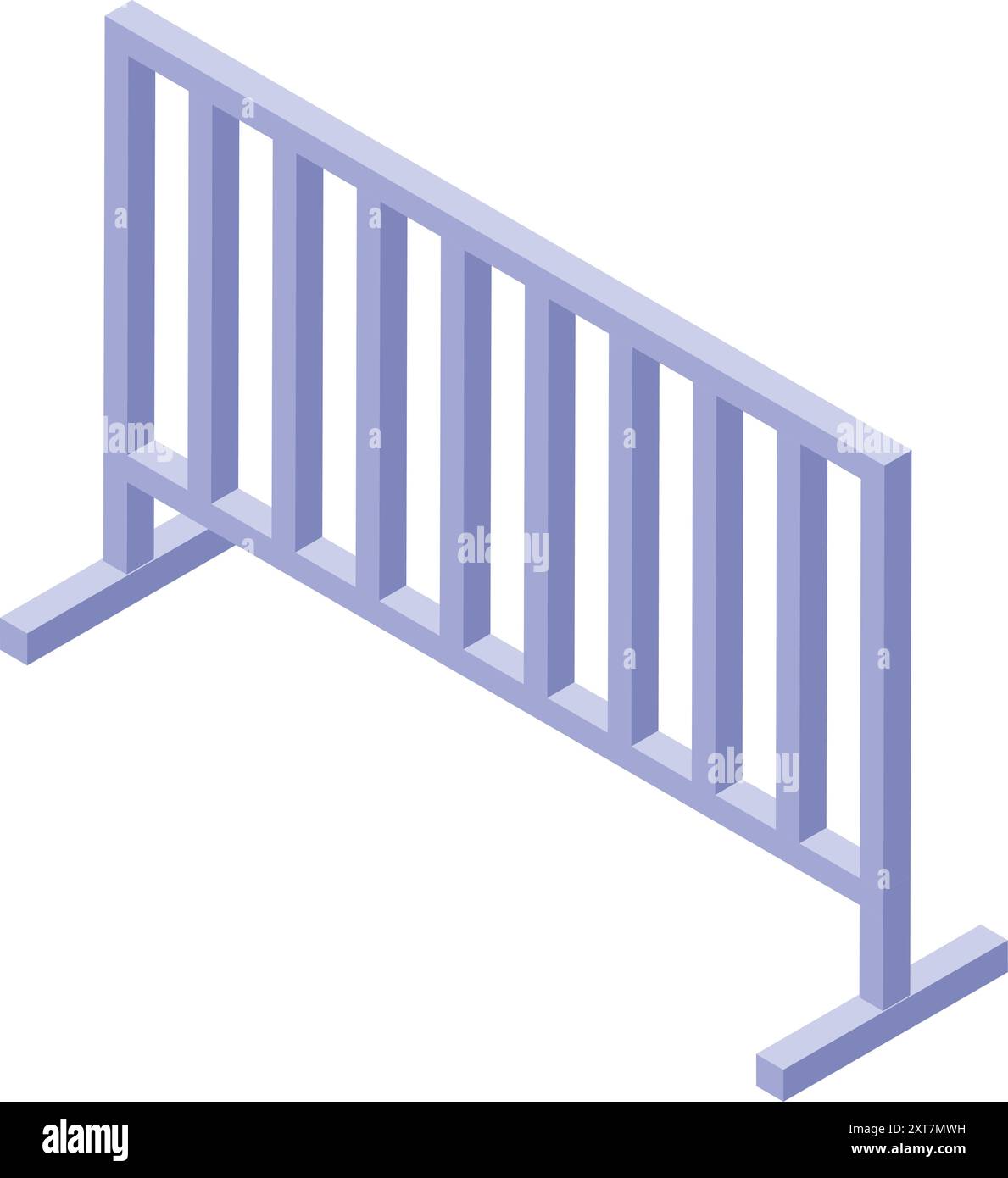 Metallic barrier is standing on a flat surface, controlling the flow of ...