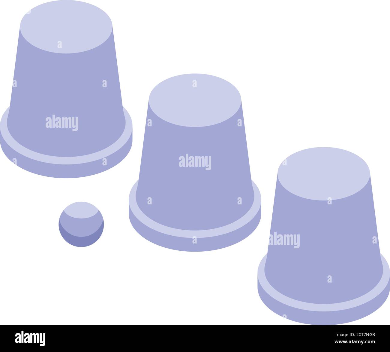 Shell game is being played with three cups and a ball, testing your ...