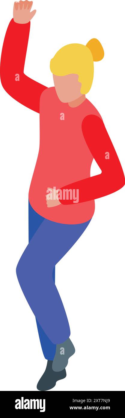Character woman arm raised Stock Vector Images - Alamy
