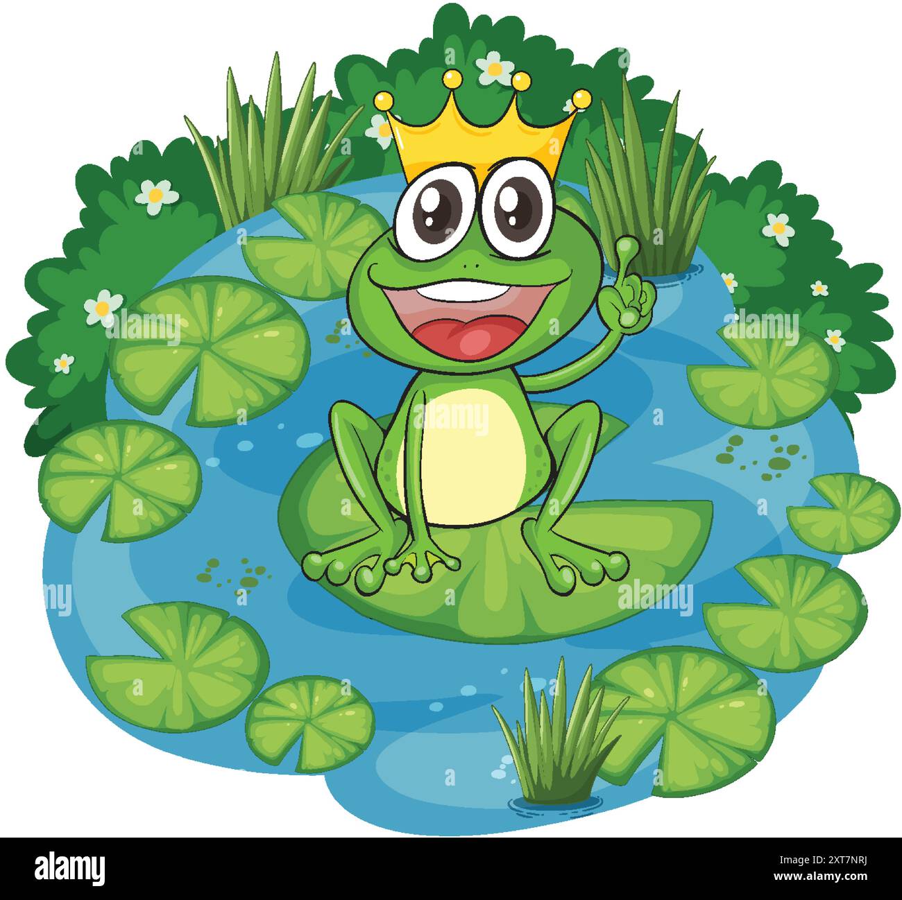 Frog in water pond Cut Out Stock Images & Pictures - Alamy