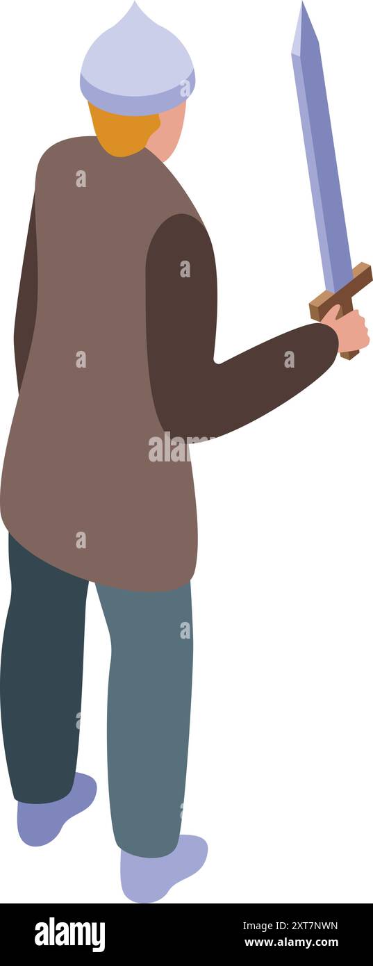 Medieval warrior back view Cut Out Stock Images & Pictures - Alamy