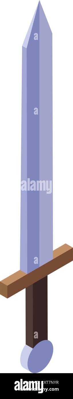 Sharp sword pointing up with a brown handle and a round pommel Stock ...