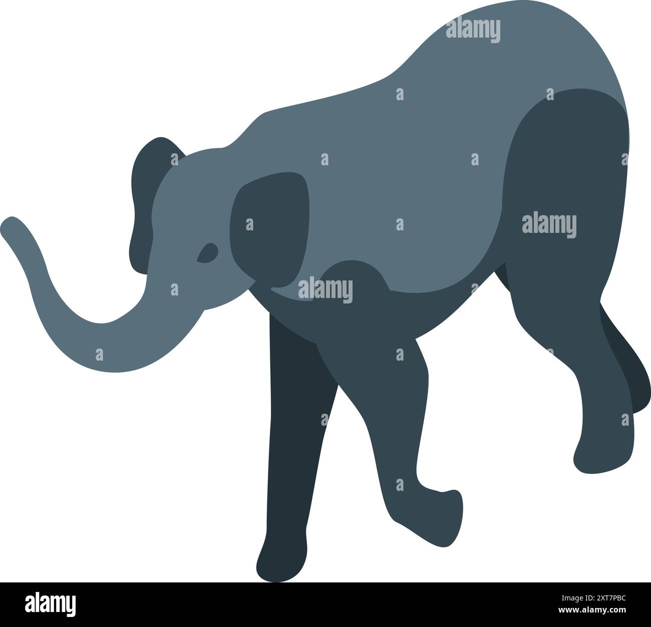 Isometric view of a big grey elephant walking Stock Vector Image & Art ...