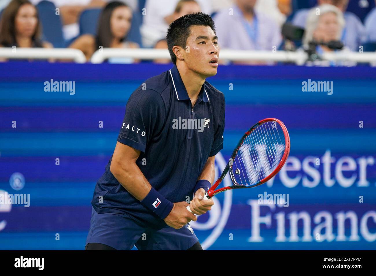 Mason, Ohio-AUG 14, 2024.Brandon Nakashima waits for serve during mens ...