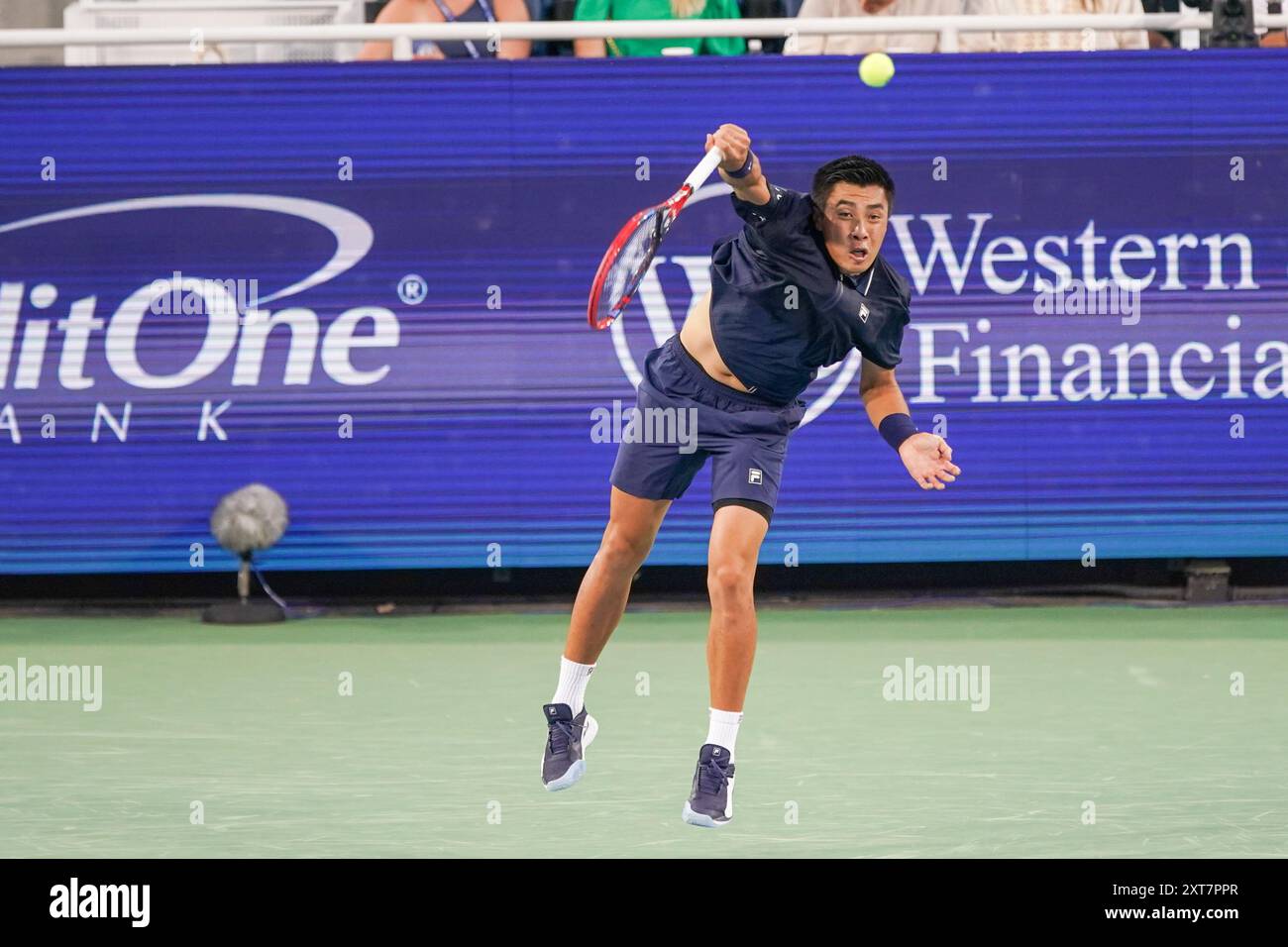 Mason, Ohio-AUG 14, 2024.Brandon Nakashima returns a shot during mens ...