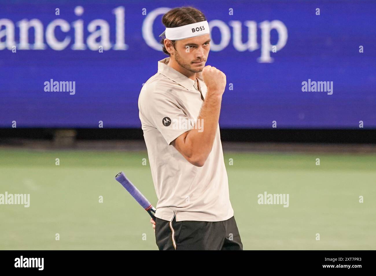 Mason, Ohio-AUG 14, 2024.Taylor Fritz reacts during mens singles at the ...