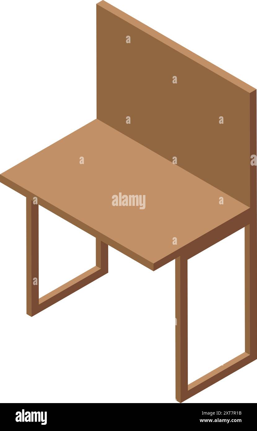 Simple modern brown desk with shelf for home office Stock Vector Image ...