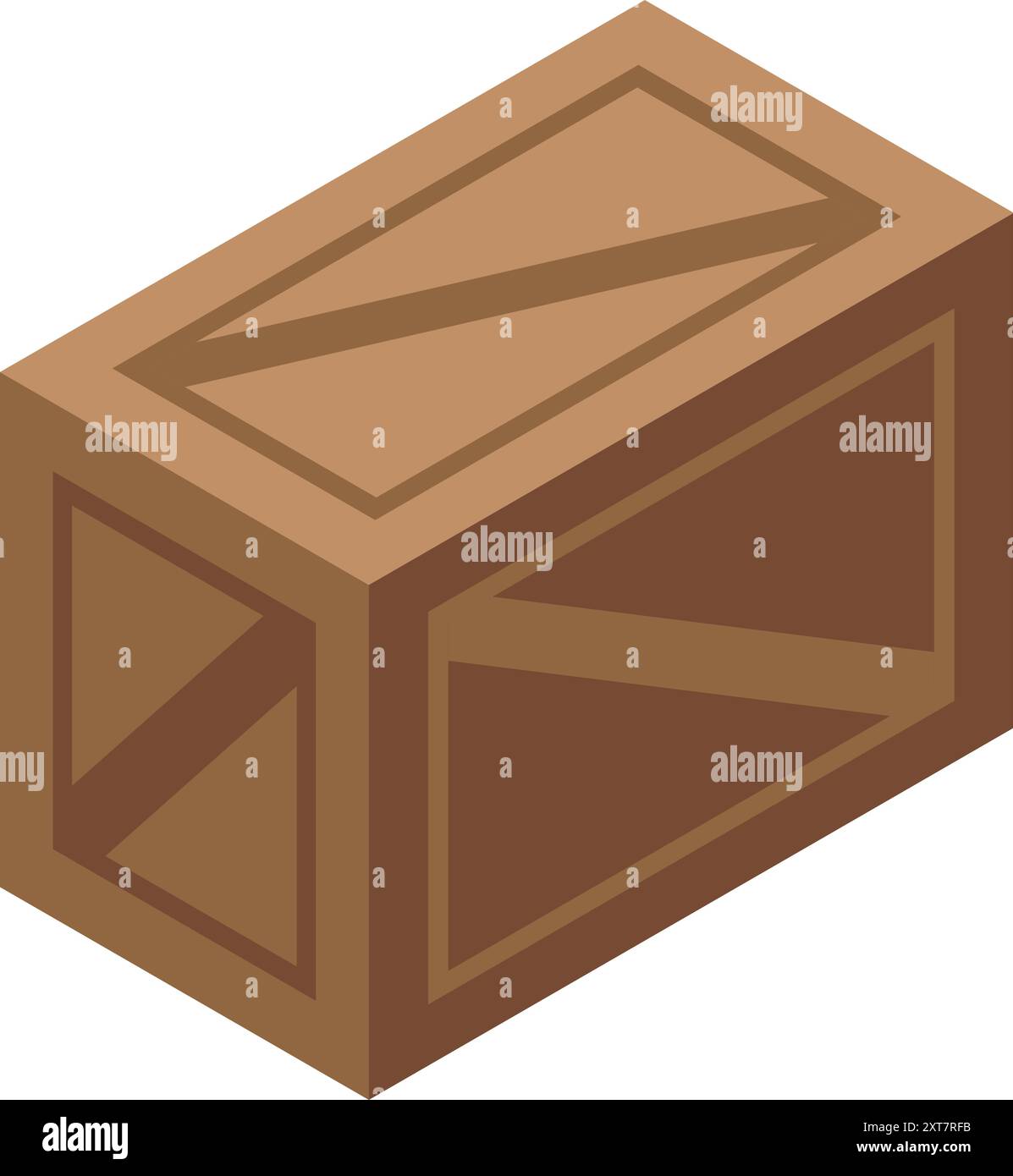 Simple wooden crate standing on the floor in isometric view Stock Vector Image & Art - Alamy