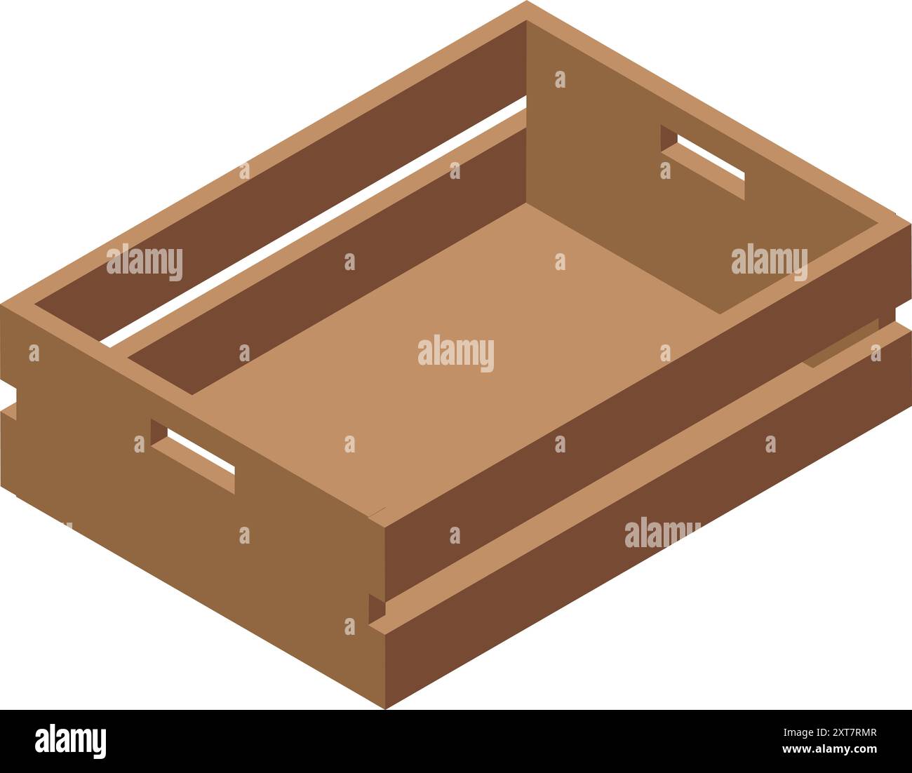 Isometric empty wooden crate for storage and transportation Stock ...