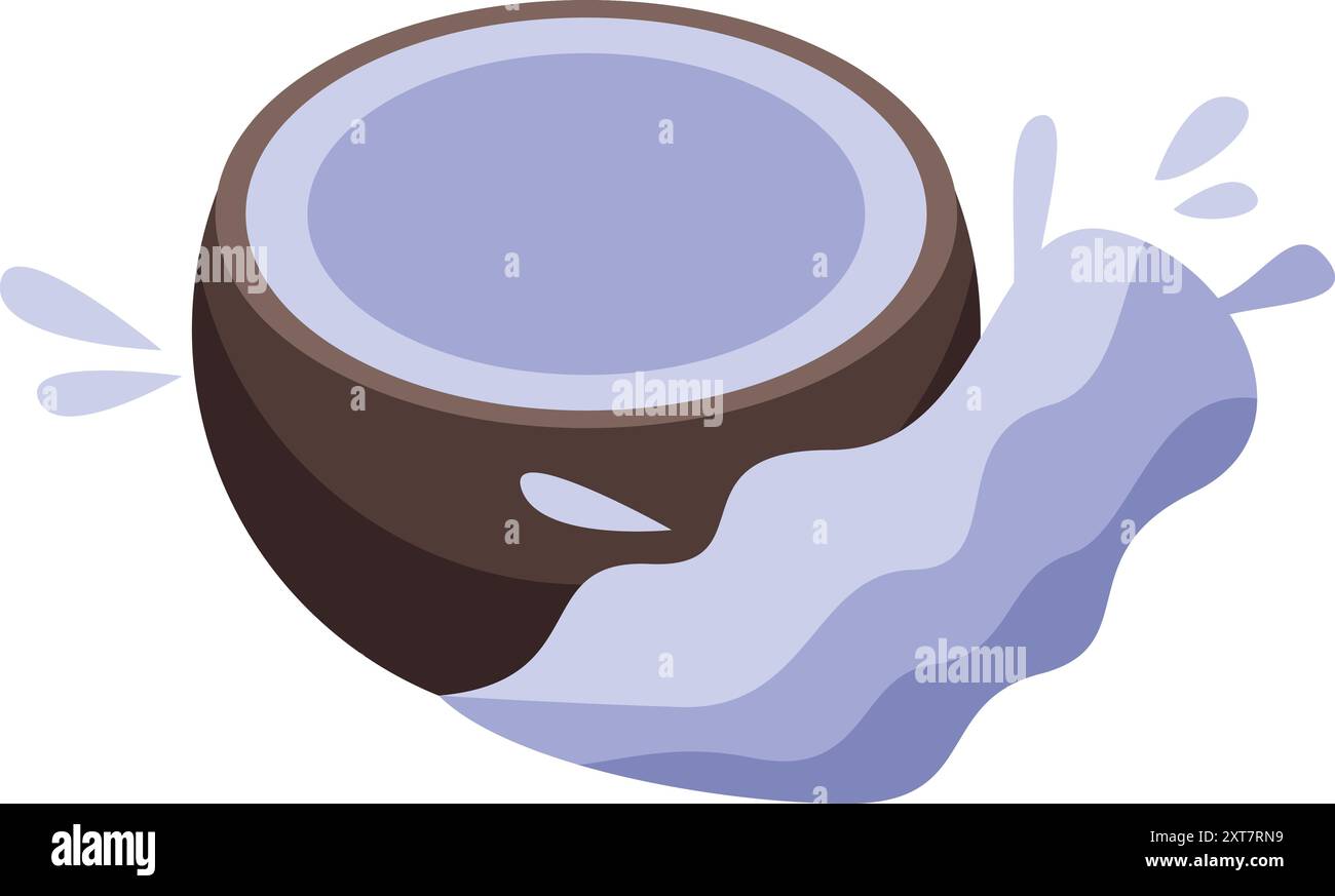 Refreshing coconut water splashing from a freshly opened coconut Stock ...