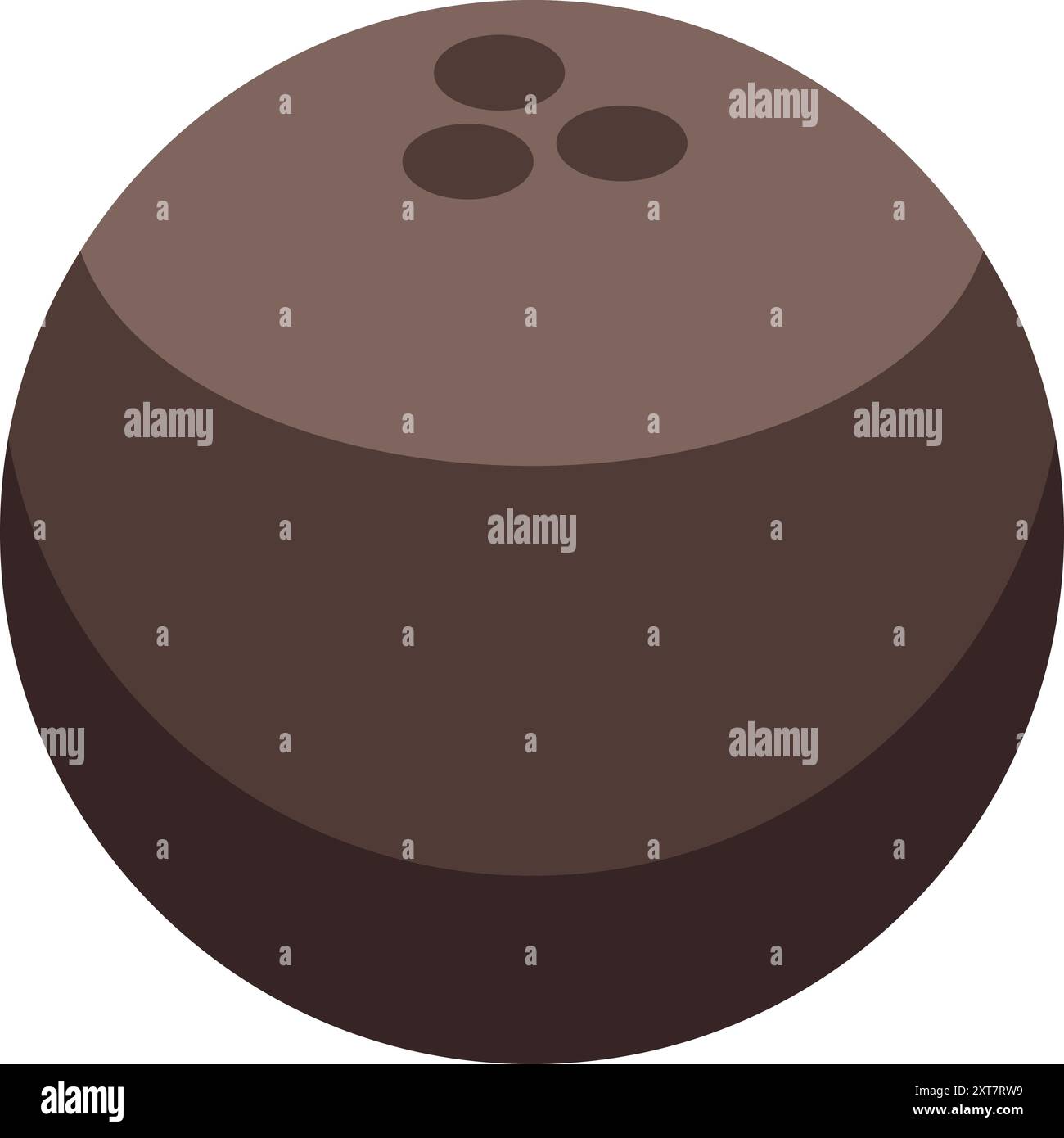 Simple vector illustration of a whole coconut lying horizontally, with ...