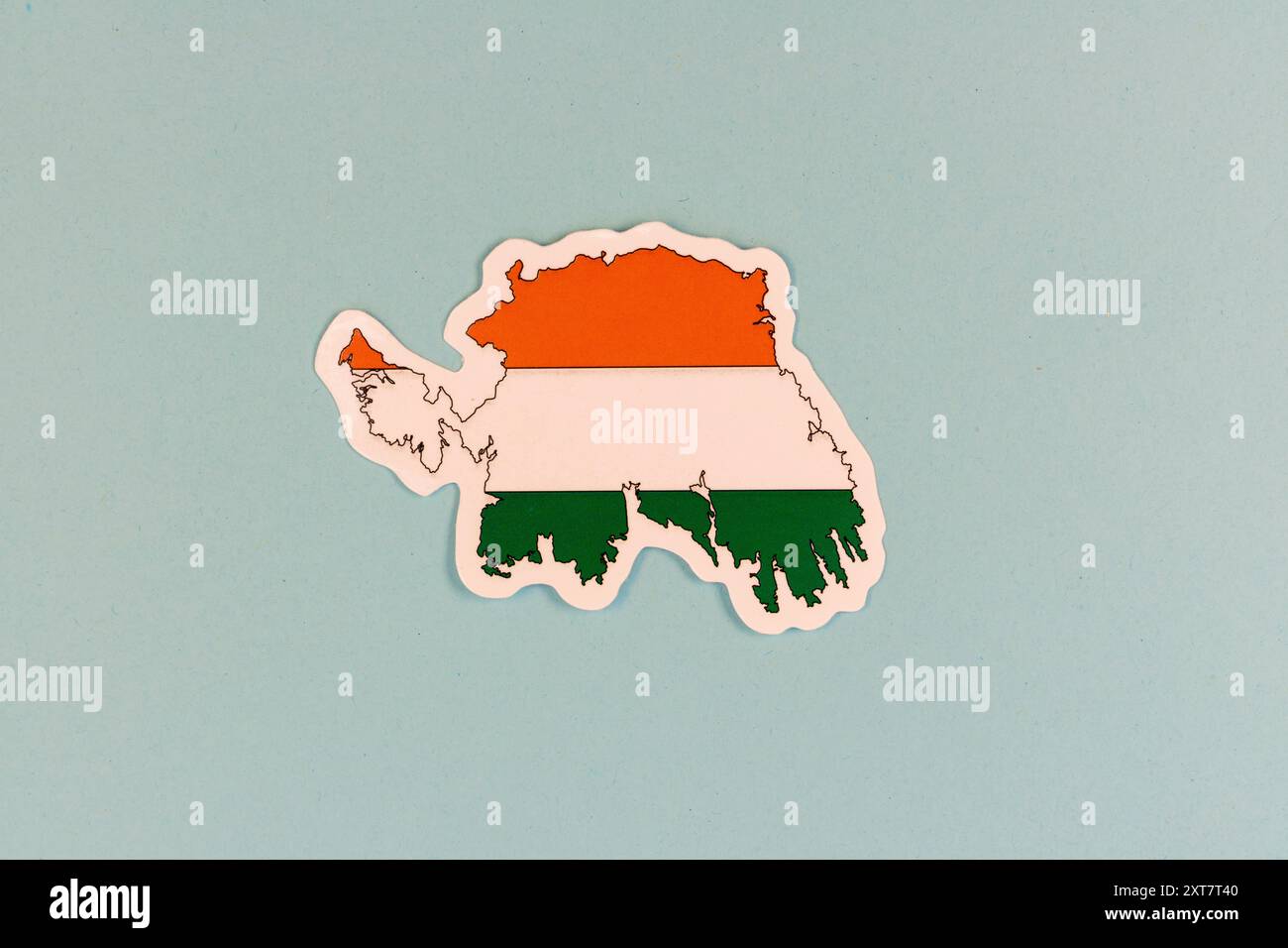 Ireland Map with National Tricolor Flag on Light Blue Background with ...