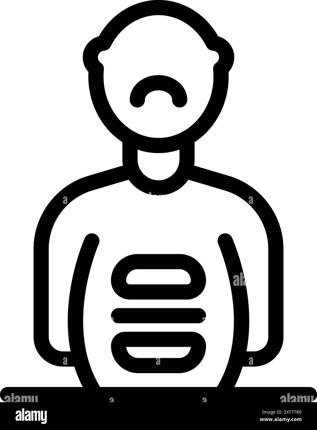 Patient suffering from abdominal pain icon vector outline Stock Vector ...