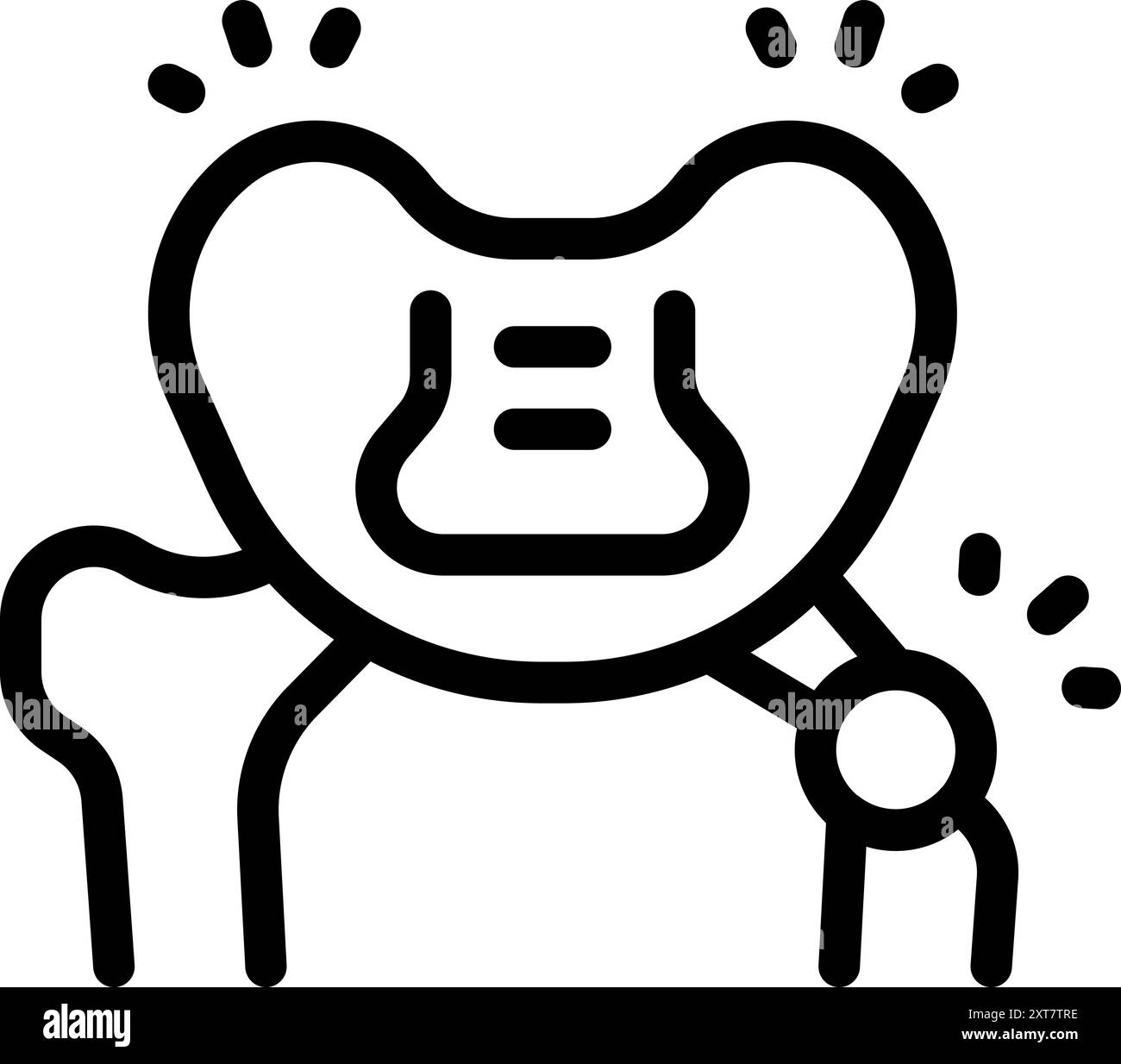 Line icon of a hip replacement surgery with an endoprosthesis ...