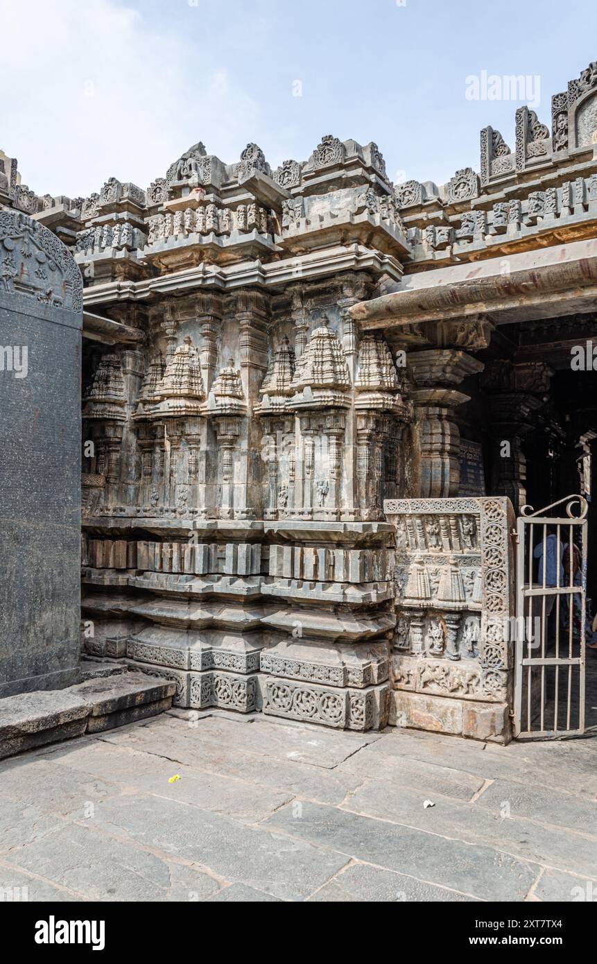 Portion of the Harihareshwara Temple at Harihar in Karnataka state ...