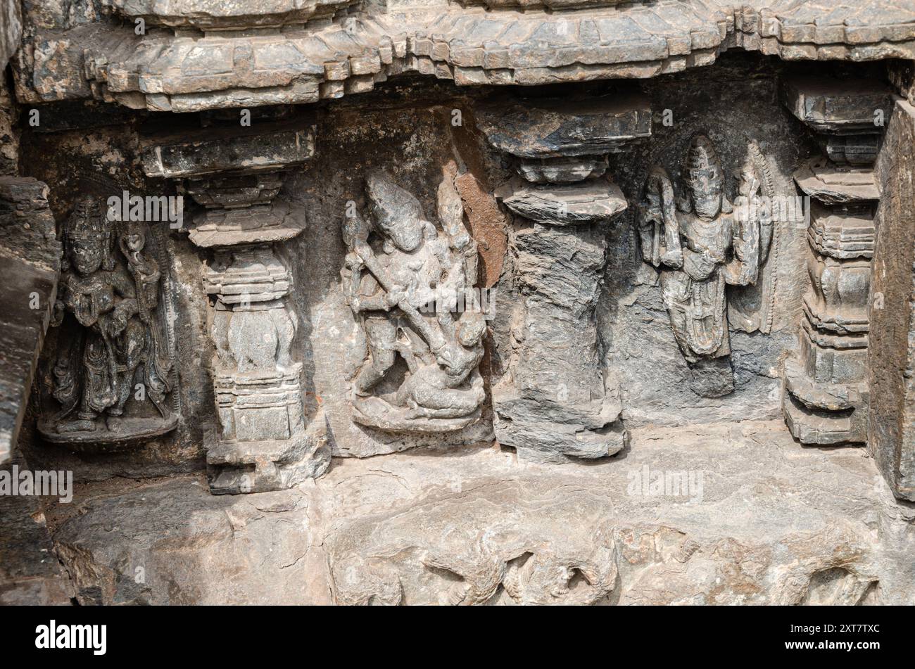 Portion of the Harihareshwara Temple at Harihar in Karnataka state ...