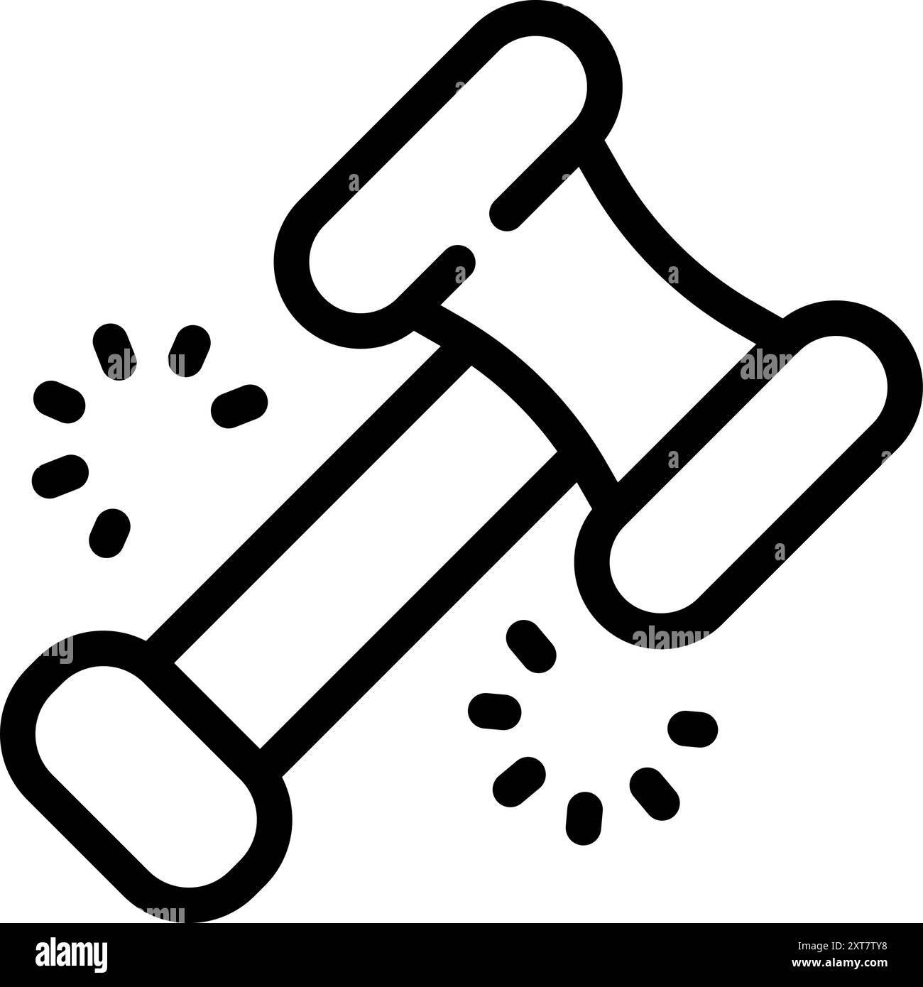 Simple vector icon of an auction hammer striking a surface, creating ...