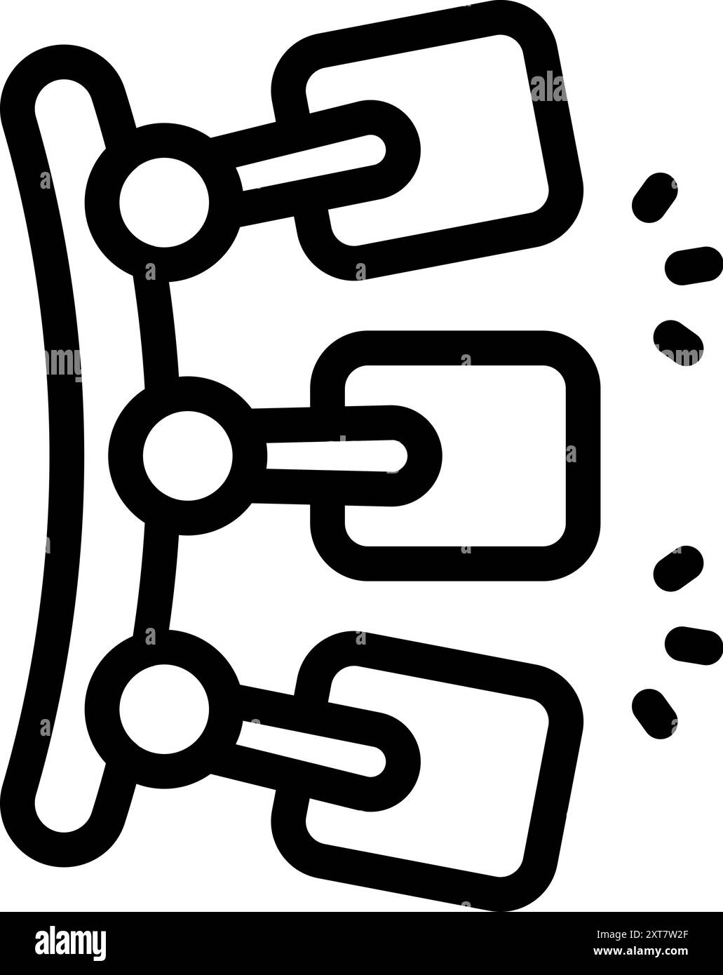 Simple line art icon of a stage lighting system illuminating a ...