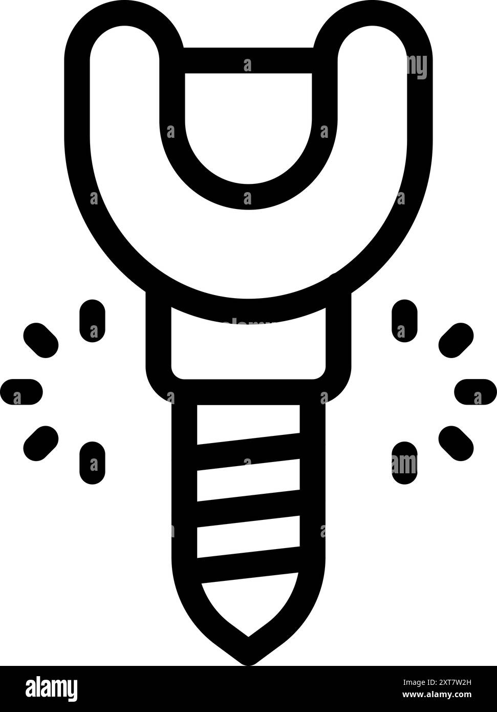 Line art icon of a dental implant being put in place Stock Vector Image ...