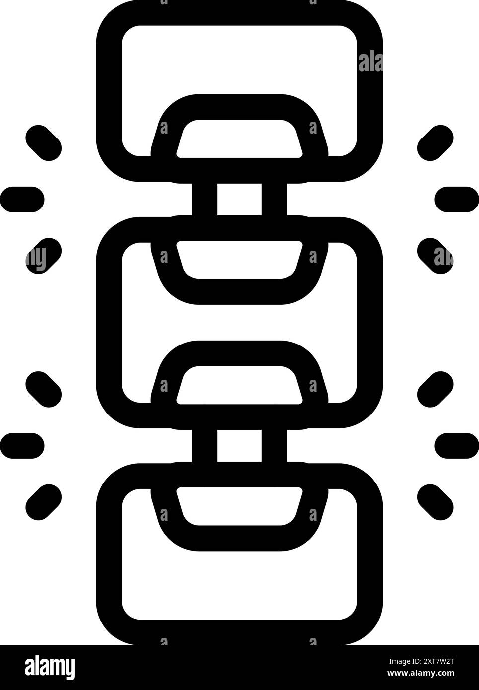 Simple icon representing a blockchain with blocks linked together ...