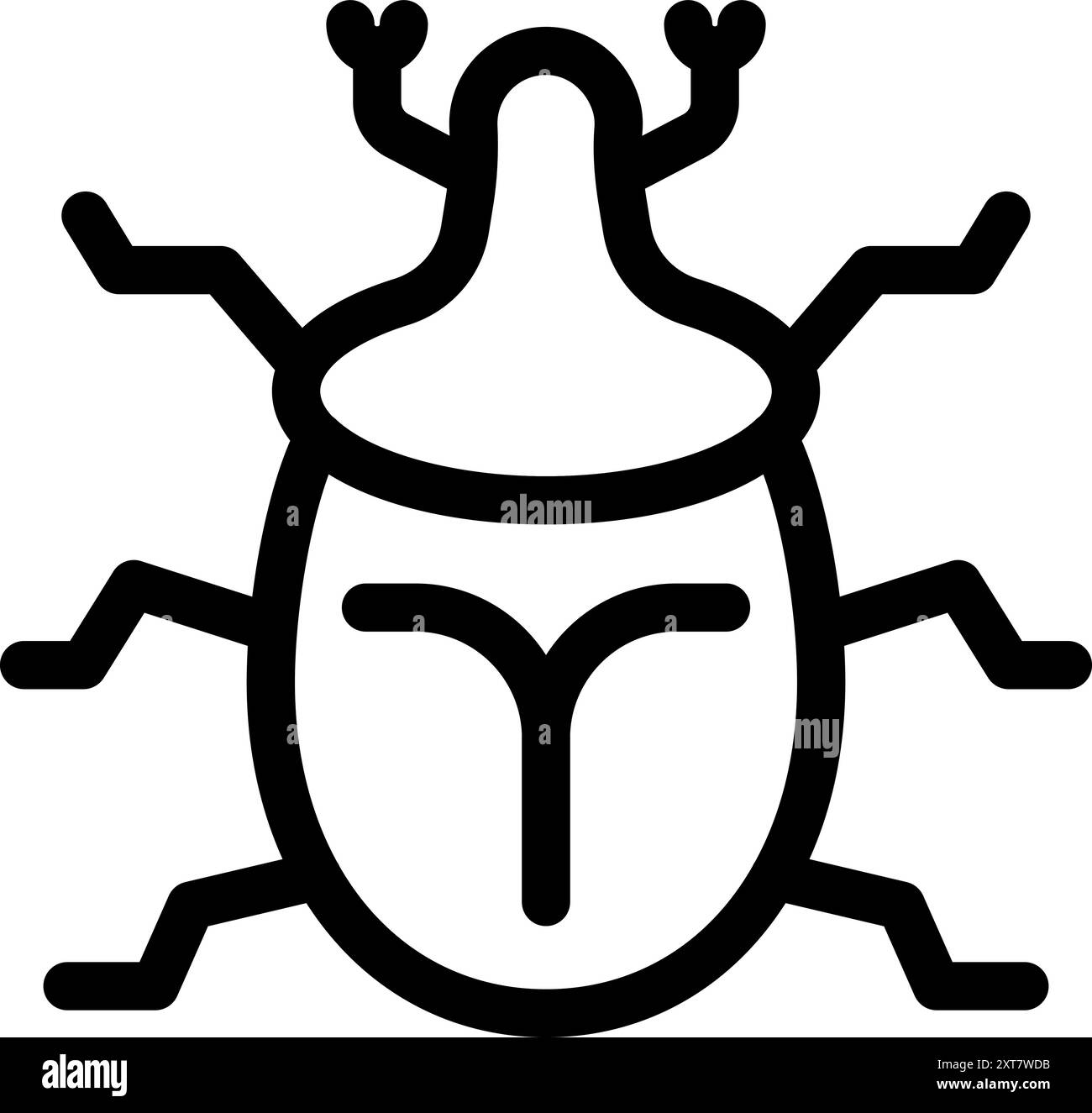Simple line icon of a big bug with a round body, antennae, and legs Stock Vector Image & Art - Alamy