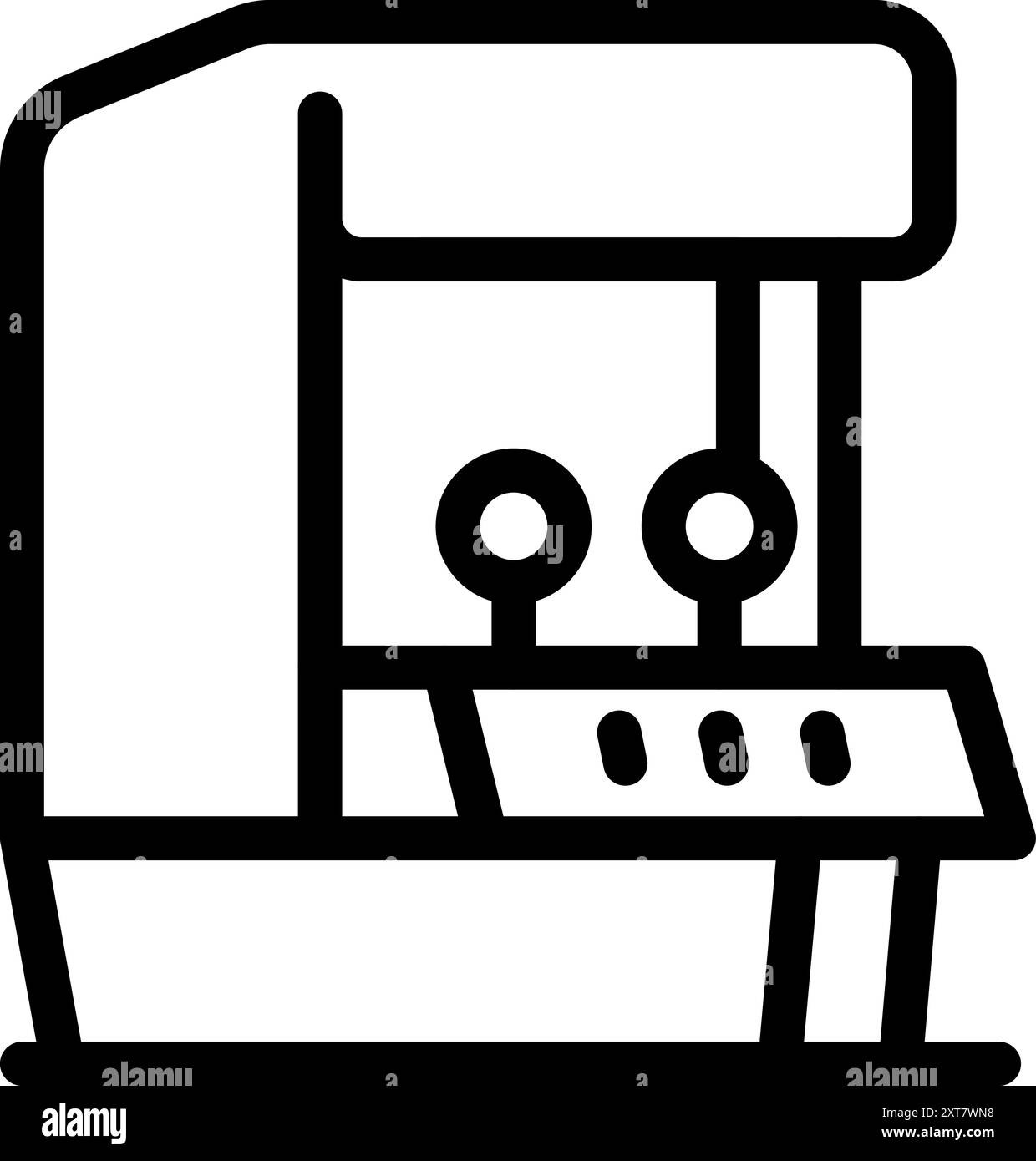 Simple line art icon of an arcade game machine, perfect for representing gaming and ...