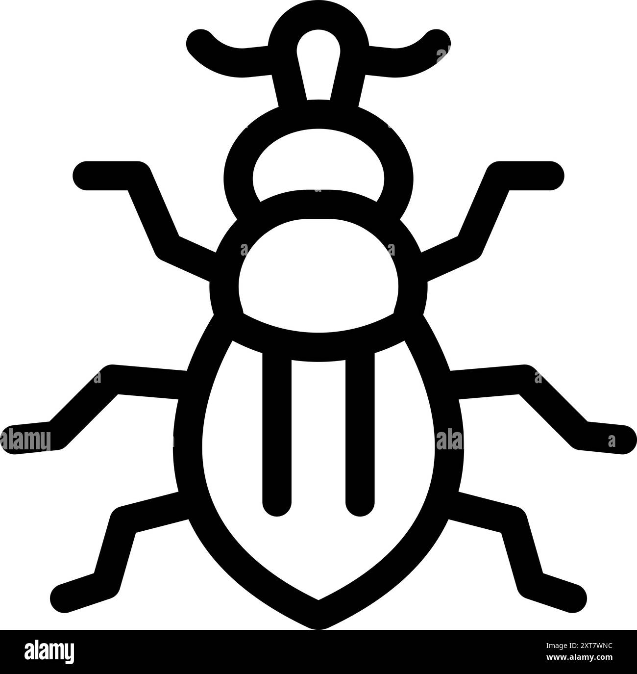 Big garden chafer beetle icon with six legs and two antennae Stock ...