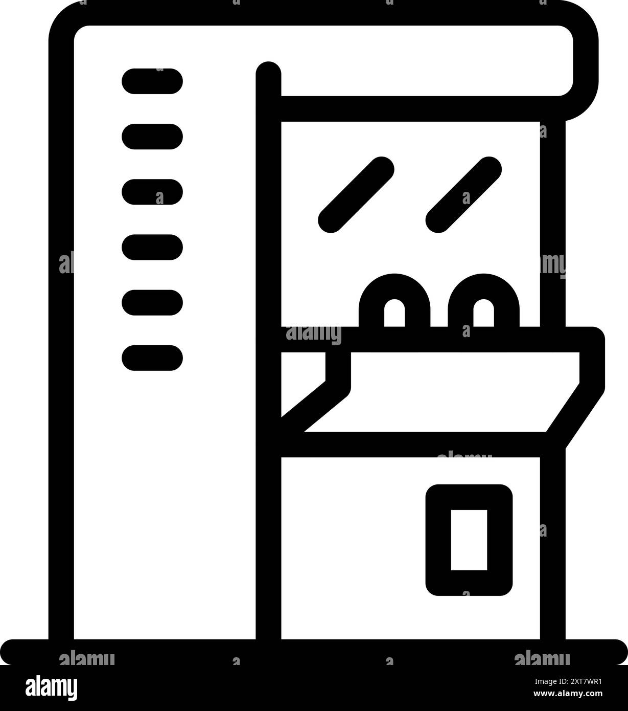 Arcade game machine with a racing game interface, designed for ...
