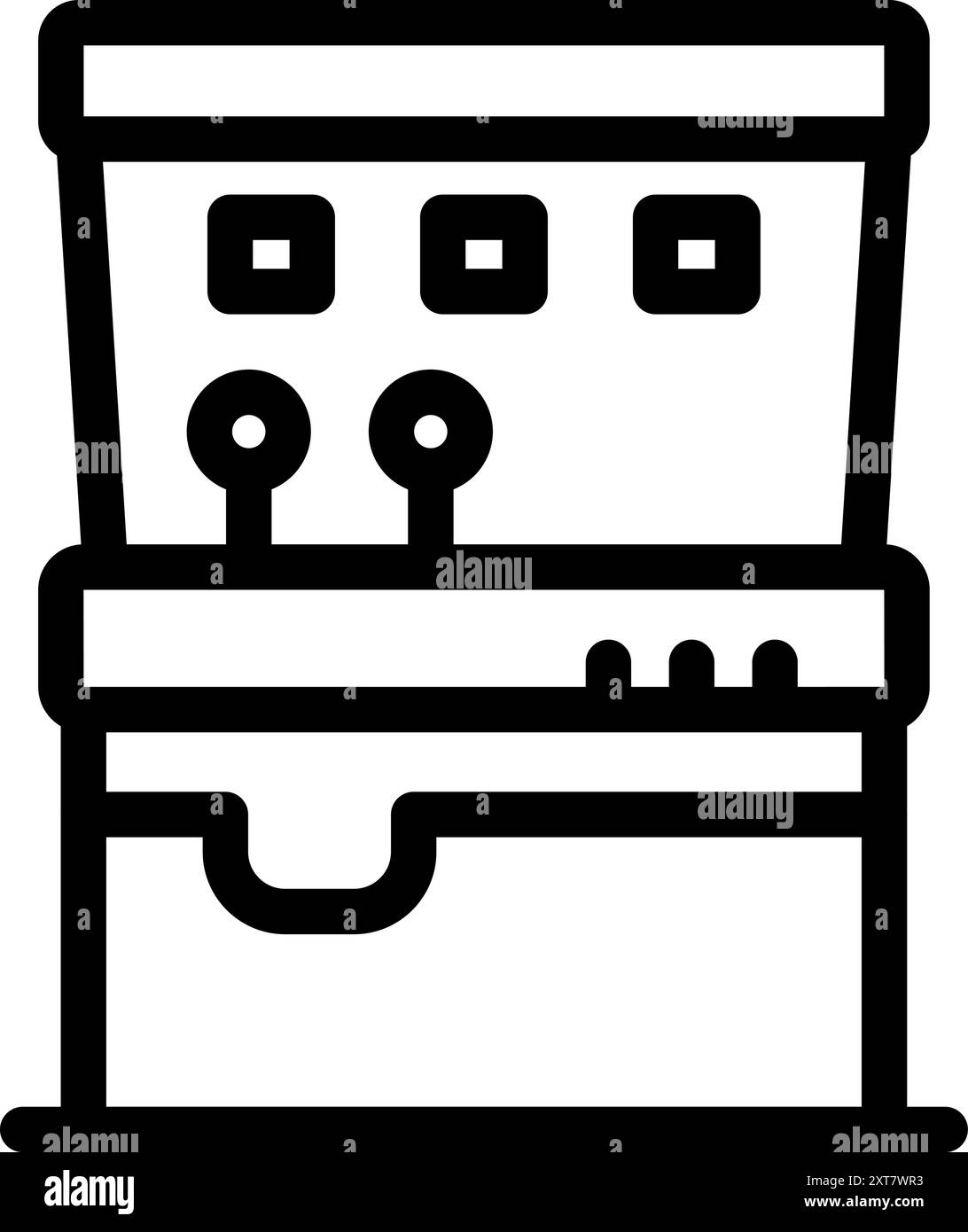 Arcade game machine with a screen and joysticks for playing video games ...