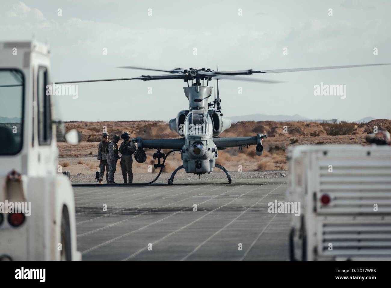 A U.S. Marine Corps AH-1Z Viper helicopter assigned to Marine Light Attack Helicopter Squadron ...